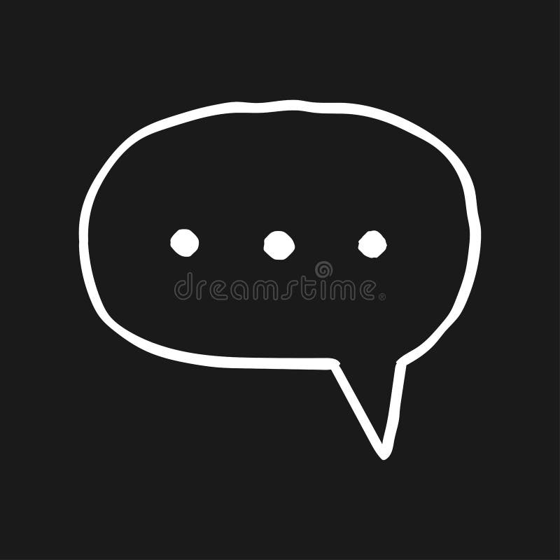Cloud Conversation Bubble Icon. White Black Sketch Stock Vector ...