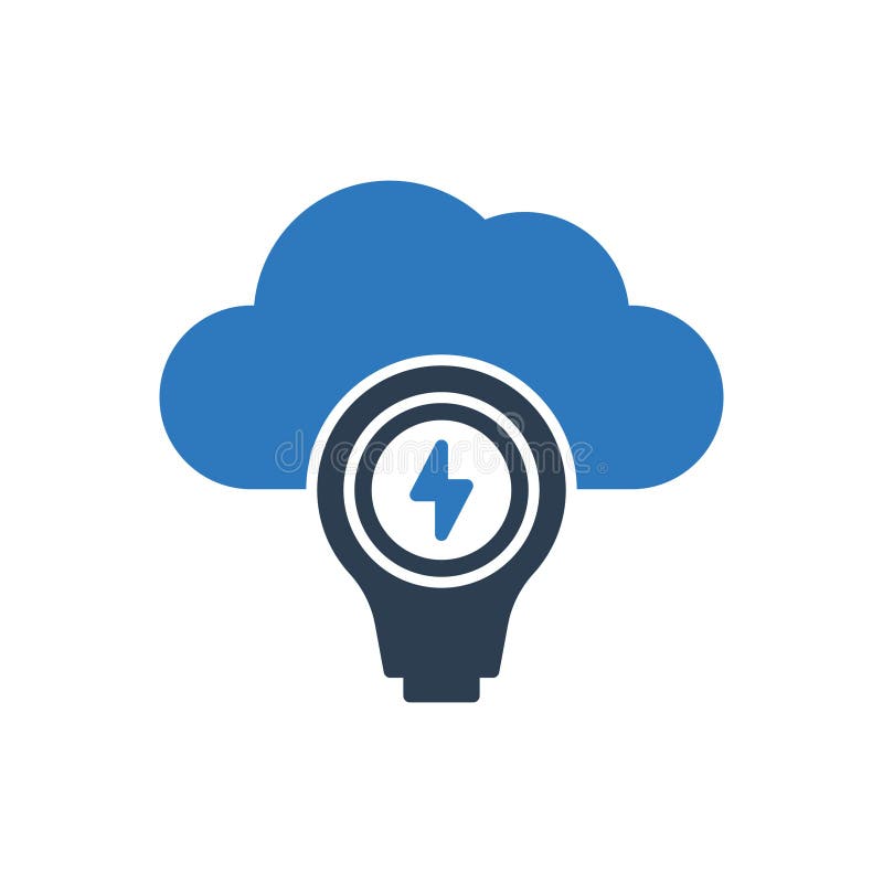 Cloud creative idea icon - stock illustration. Illustration of light ...