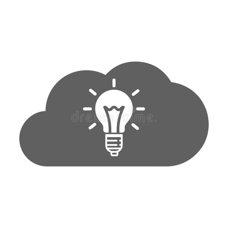 Cloud, Creative Idea, Light Icon. Gray Vector Sketch. Stock Vector ...