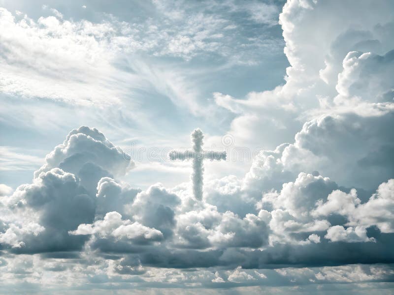 Cloud Cross Formation in a Dramatic Sky Spiritual Concept Stock Image ...