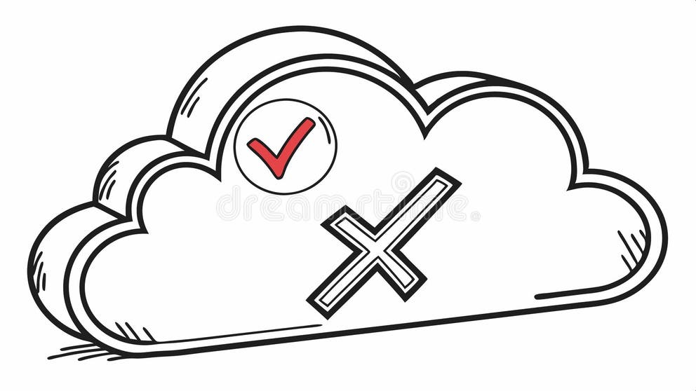 Cloud with Cross Mark, Cloud Failure for Error Designs Vector Design ...