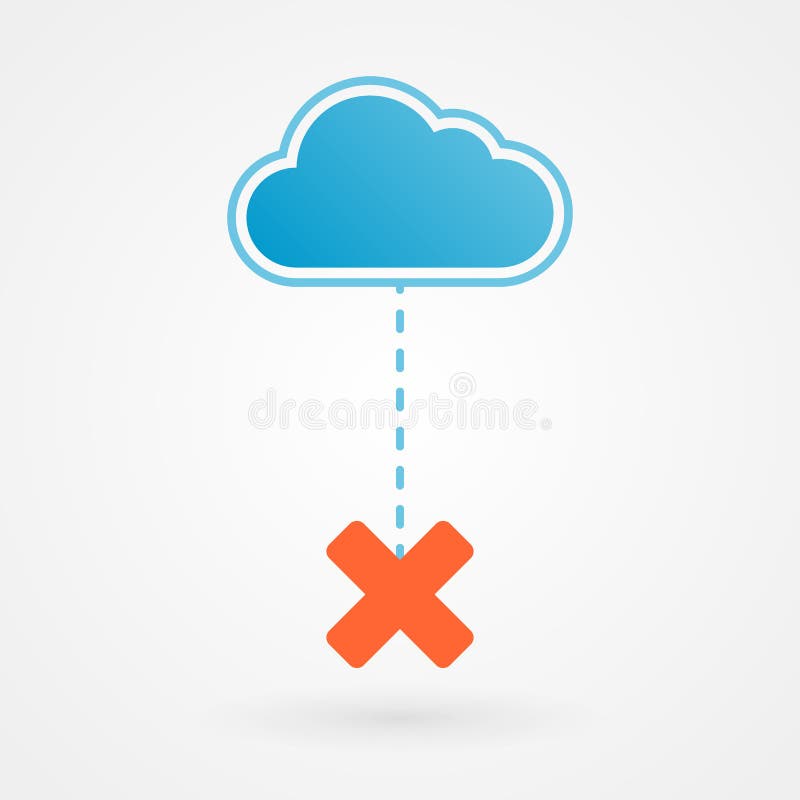 Cloud and Cross Mark Icon. Orange Cross. Vector Illustration, Flat ...
