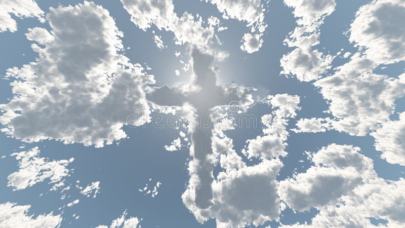 Cloud Cross in Sky stock illustration. Illustration of design - 61948193