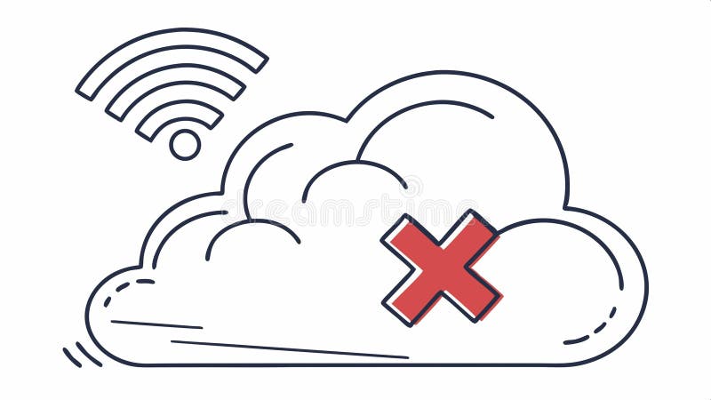 Cloud with Cross Symbol, Error and Negative Status Icon Vector Design ...