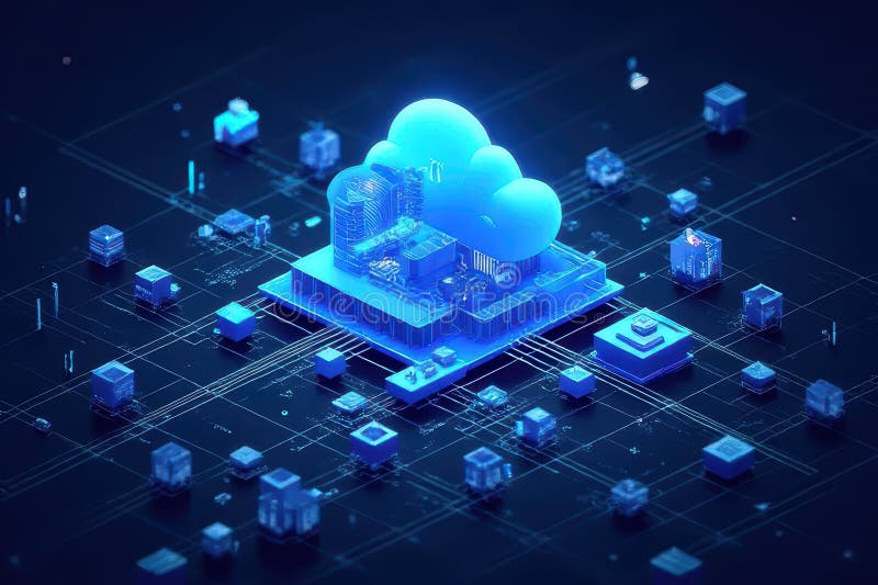 Cloud CS Hosting Platform Visualization Stock Illustration ...