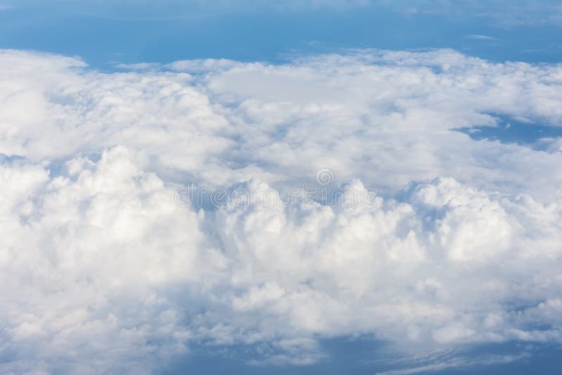Cloud Cumulus From The Altitude Of The Airplane Flight, The Atmosphere ...