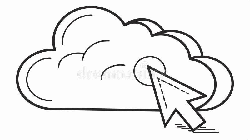 Cloud with Cursor Arrow, Cloud Interface Navigation Icon Vector Design ...