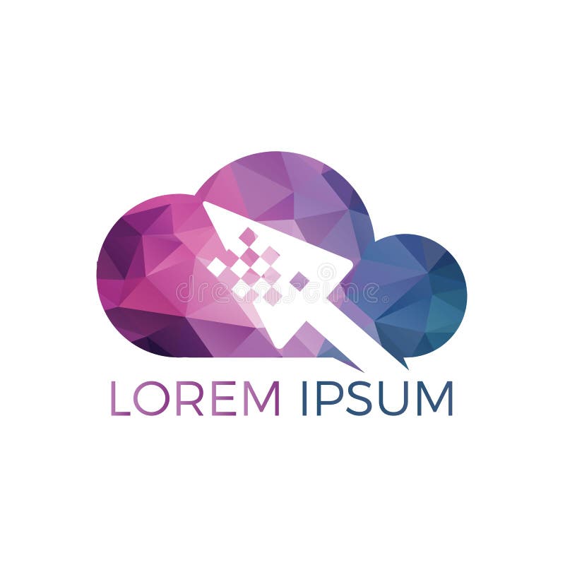 Cloud and Cursor Online Logo Design. Stock Vector - Illustration of ...