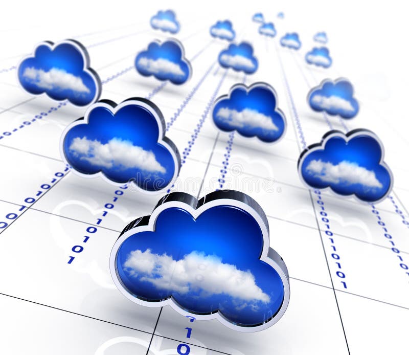 Cloud computing stock illustration. Illustration of monitor - 32117014