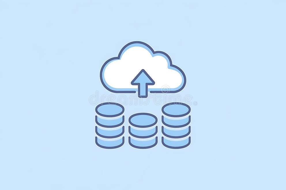 Cloud Data Backup, Storage, and Secure Database Migration Stock Illustration - Illustration of ...
