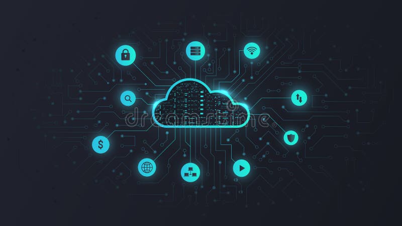 Cloud data banner stock vector. Illustration of abstract - 252540531