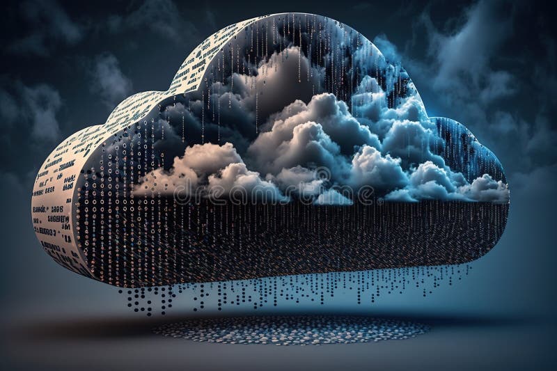 It Cloud with Data and Binary Code. Generative AI Stock Illustration ... It Cloud with Data and Binary Code. Generative AI Stock Illustration ...