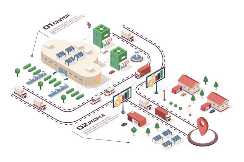 Cloud Data Center Concept 3d Isometric Web Infographic Workflow Process ...