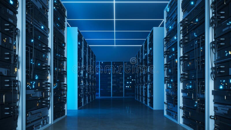 Cloud Data Center Concept Image, 3d Rendering Stock Illustration ...
