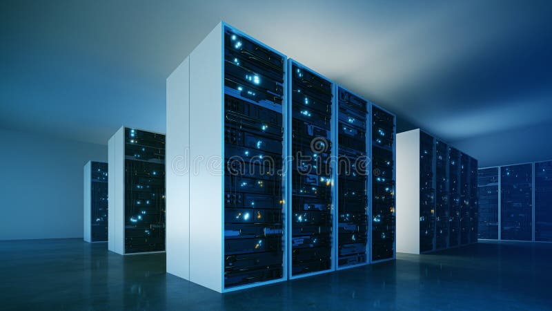 Cloud Data Center Concept Image, 3d Rendering Stock Illustration ...