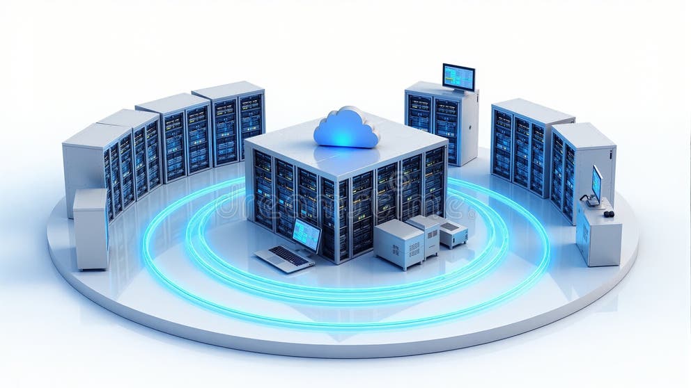 Cloud Data Center Network Technology Stock Illustration - Illustration ...