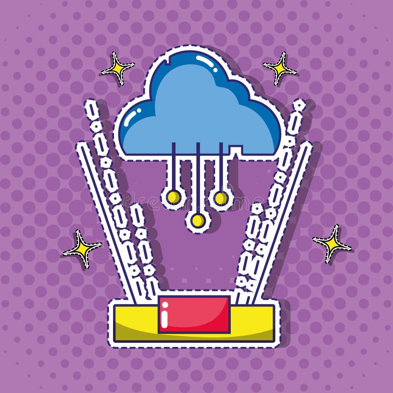 Cloud Data Center Technology Patch Sticker Stock Vector - Illustration ...