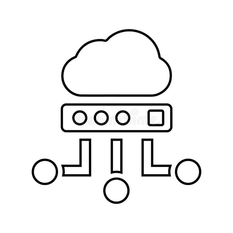 Cloud, Data, Connection Icon. Outline Vector Graphics Stock Vector - Illustration of data, tech ...