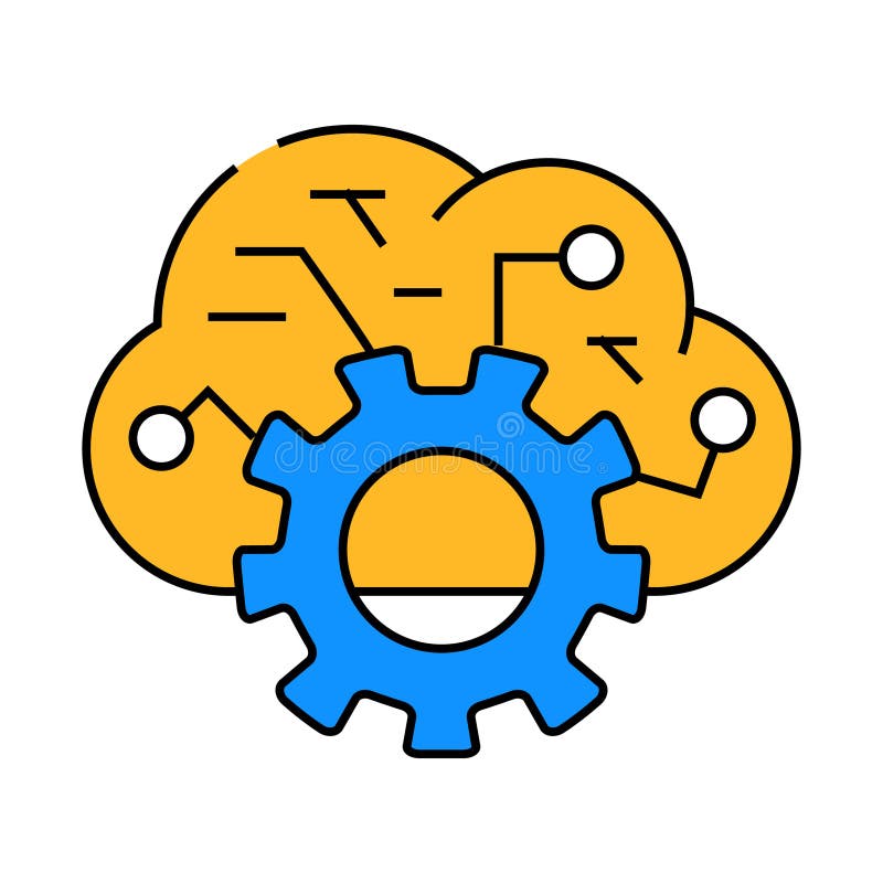 Cloud Data Erp Icon Color Illustration Stock Illustration ...