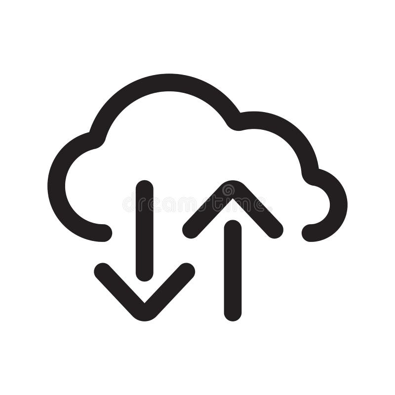 Cloud Data Exchange Outline Icon Isolated on White Background Stock ...