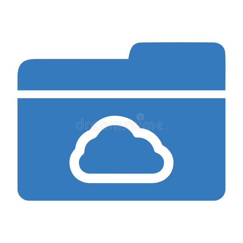 Cloud, Data, Blue Color Folder Icon Stock Vector - Illustration of flat ...