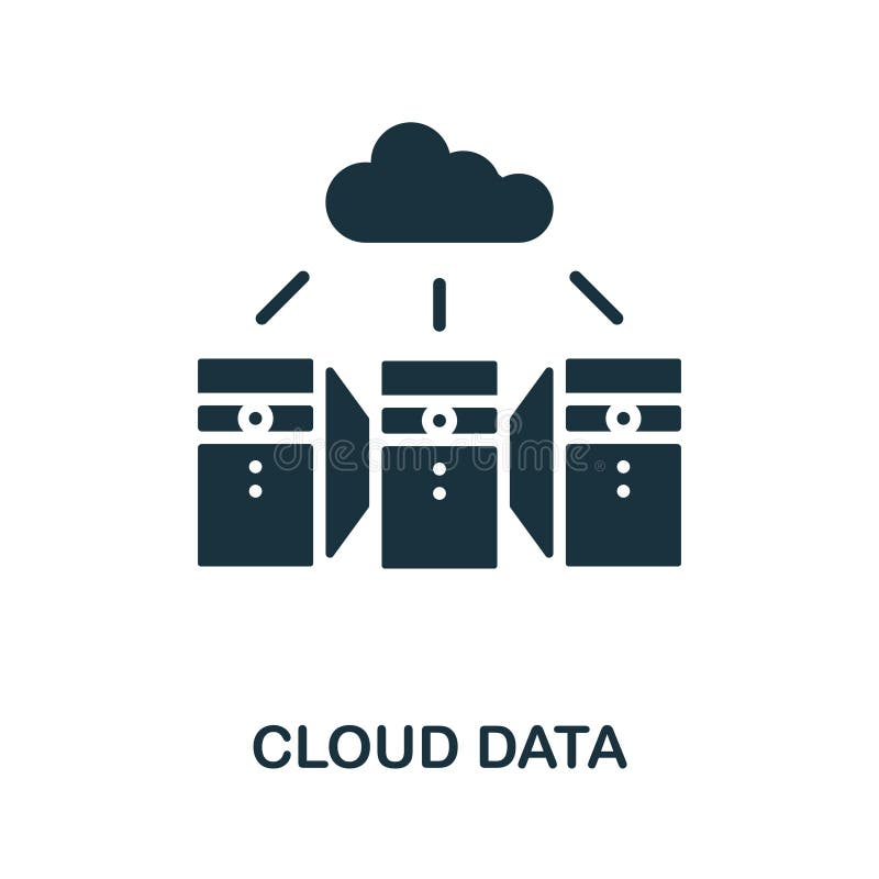 Cloud Data Icon. Monochrome Sign from Technology Collection. Creative ...
