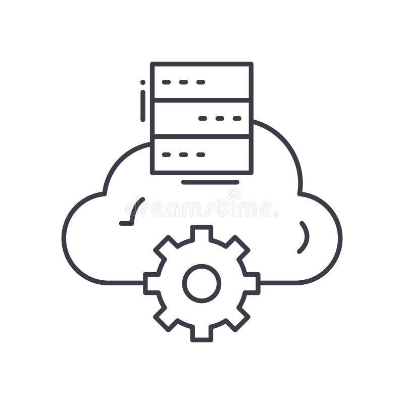 Cloud Data Symbol Icon, Black Vector Sign with Editable Strokes ...