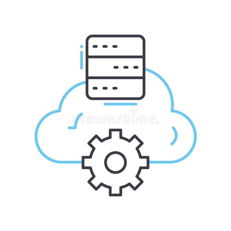 Cloud Data Line Icon, Outline Symbol, Vector Illustration, Concept Sign ...