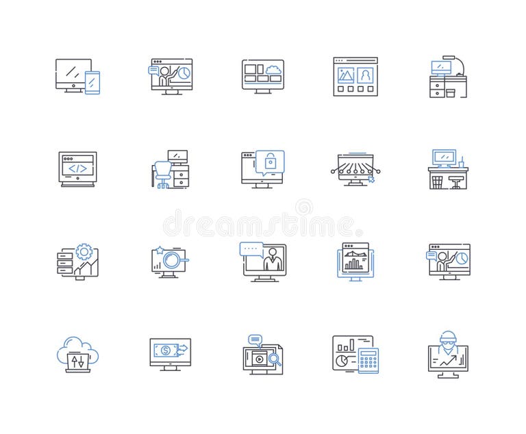 Cloud Data Line Icons Collection Storage Backup Security Accessibility Scalability
