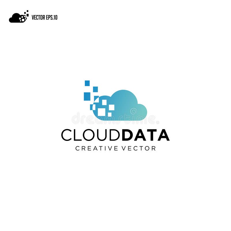 Cloud Data, Cloud Computing with Data Storage Network Logo Stock Vector ...