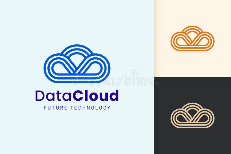 Cloud or Data Logo in Modern Style with Blue Color Stock Vector ...