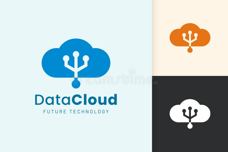 Cloud or Data Logo in Modern Style with Blue Color Stock Vector ...