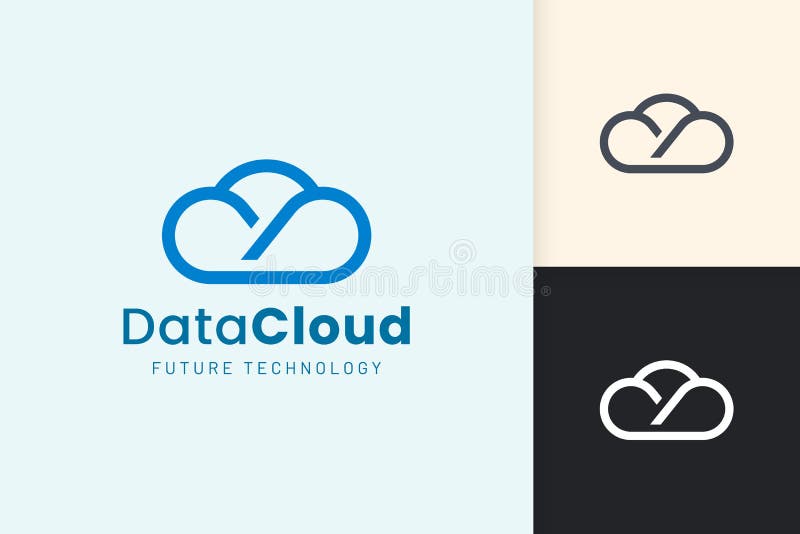 Cloud or Data Logo in Modern Style with Blue Color Stock Vector ...