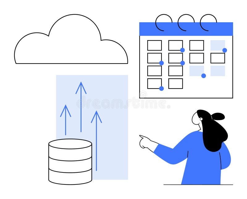 Cloud Data Management with Calendar and Task Planning Stock ...