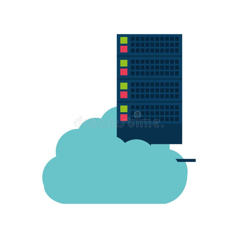 Cloud Data Media Server Technology Stock Illustration - Illustration of ...