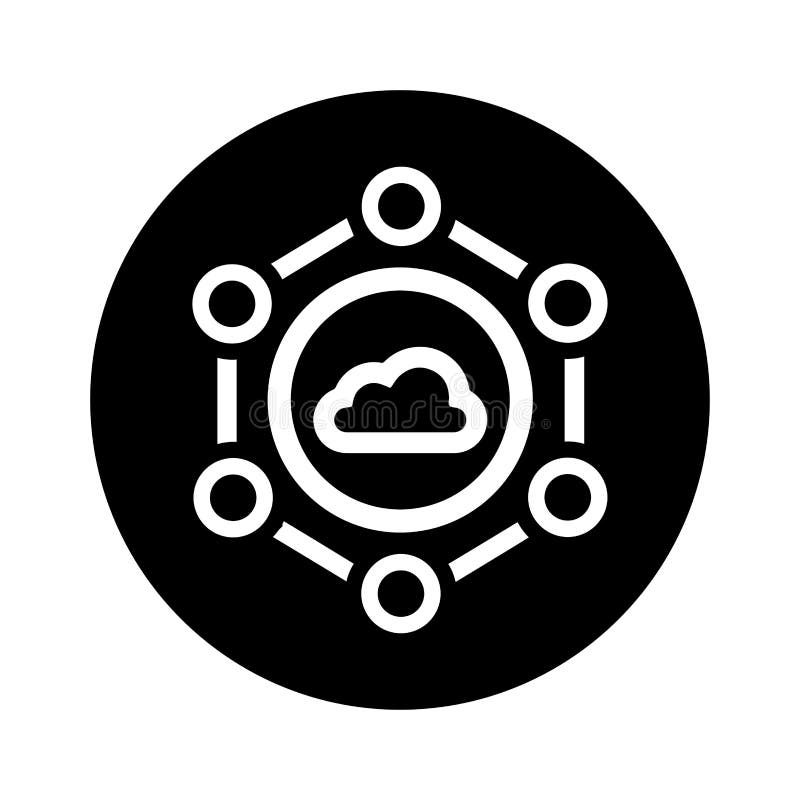Cloud, Data, Network Icon. Rounded Vector Design Stock Vector - Illustration of connect, storage ...