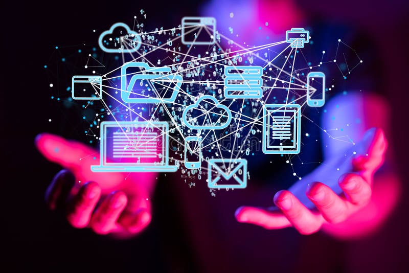 Cloud Data Networking in Hand Stock Image - Image of lifestyle, natural ...