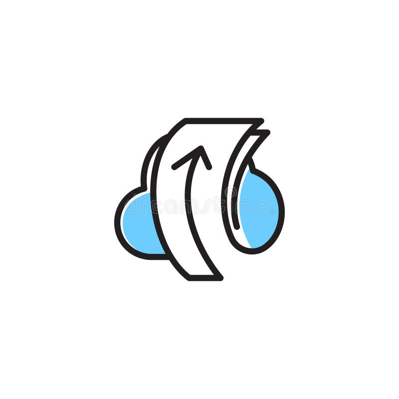 Cloud Data Paper Sheet Office Business Line Arrow Logo Stock Vector ...