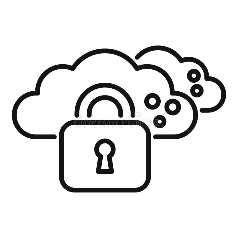 Cloud Data Protect Icon Outline Vector. Legal Key Online Stock ...