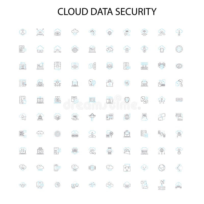 Cloud Data Security Icons, Signs, Outline Symbols, Concept Linear ... Cloud Data Security Icons, Signs, Outline Symbols, Concept Linear ...