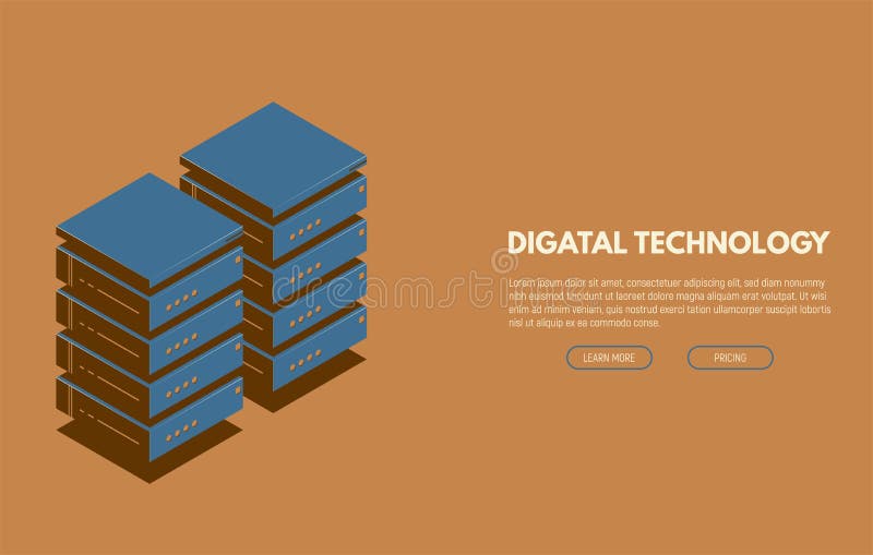 Cloud data server banner stock vector. Illustration of datacenter ...