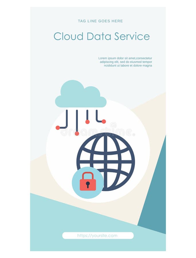 Cloud Data Service Web Banner Template Design Stock Vector ...