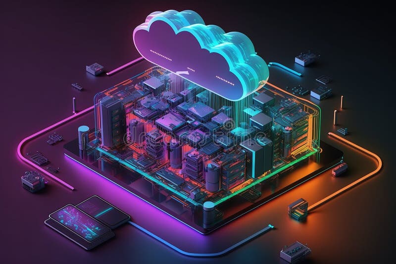 Cloud Data Storage. Big Data Stock Illustration - Illustration of ...
