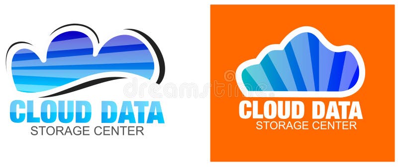 Cloud Data Storage Blue Logos Stock Illustration - Illustration of ...