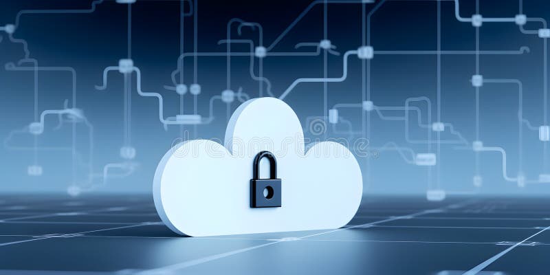 Cloud Data Storage, Cloud Computing and Data Security Concept. AI Generated Stock Illustration ...