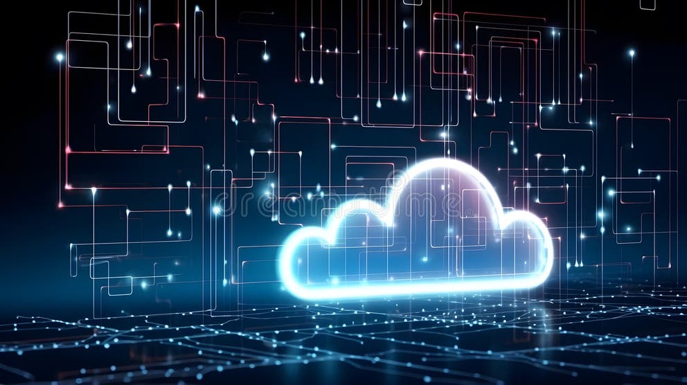 Cloud Data Storage, Cloud Computing and Data Transfer Concept. AI Generated Stock Illustration ...