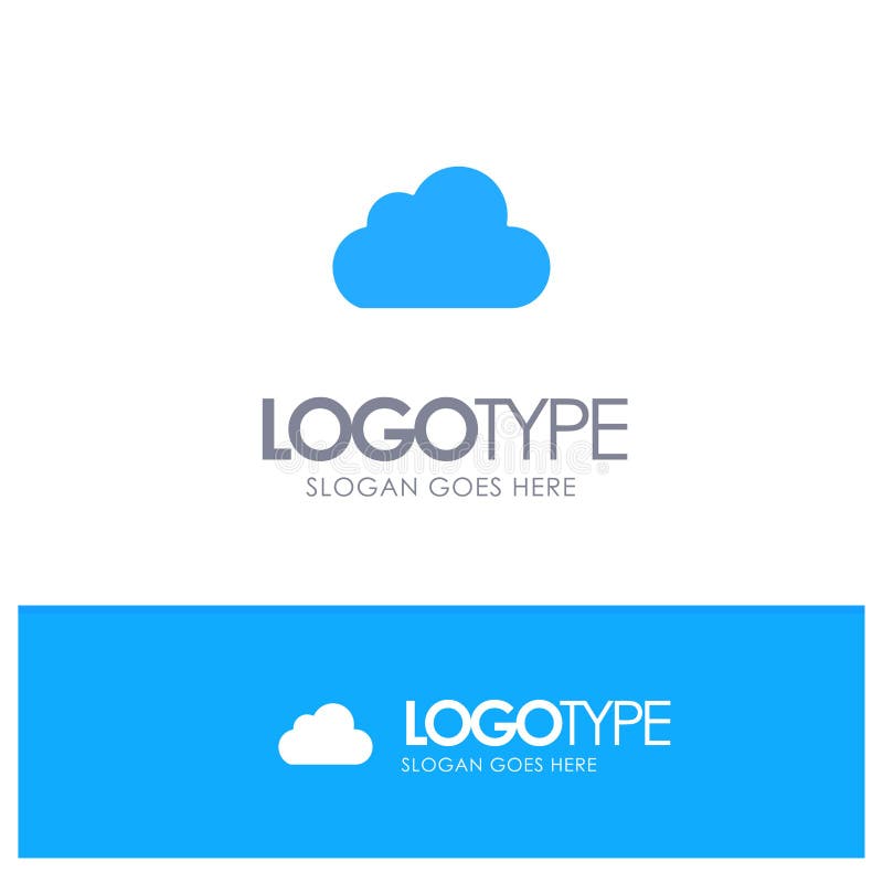 Cloud, Data, Storage, Cloudy Blue Solid Logo with Place for Tagline ...