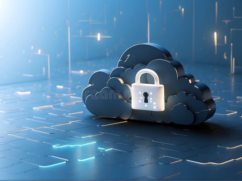 Cloud Data Storage, Cloud Computing, Data Security Concept Stock Illustration - Illustration of ...