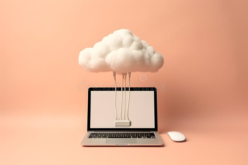 Cloud Data Storage, Cloud Computing and Data Transfer Concept. AI Generated Stock Illustration ...