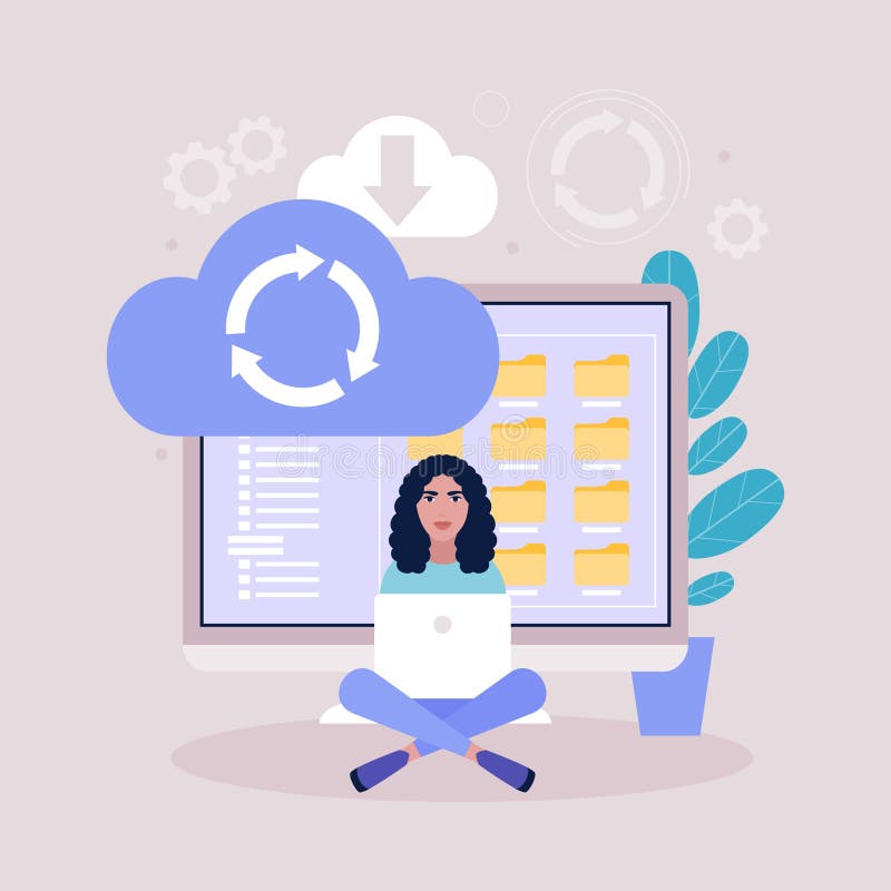 Cloud data storage concept stock vector. Illustration of display ...